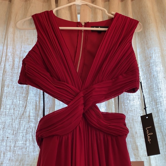 Lulus | Dresses | Lulus Red Dress Cut Our Sides 3 | Poshmark